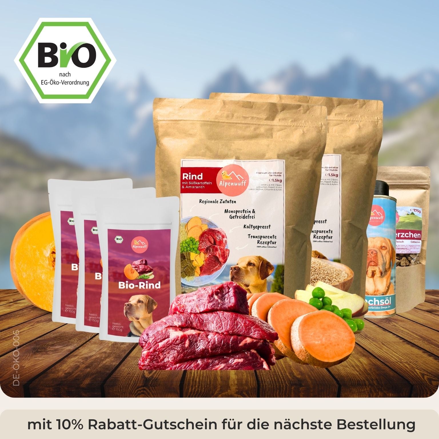Hundefutter Probierpaket mit Rind - Monoprotein